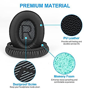 Ainiv Professional Ear Pads Cushions Replacement - 1 Pair Earpads Compatible with Bose QuietComfort 15 QC15 QC25 QC2 QC35, Softer Leather, Noise Isolation Foam