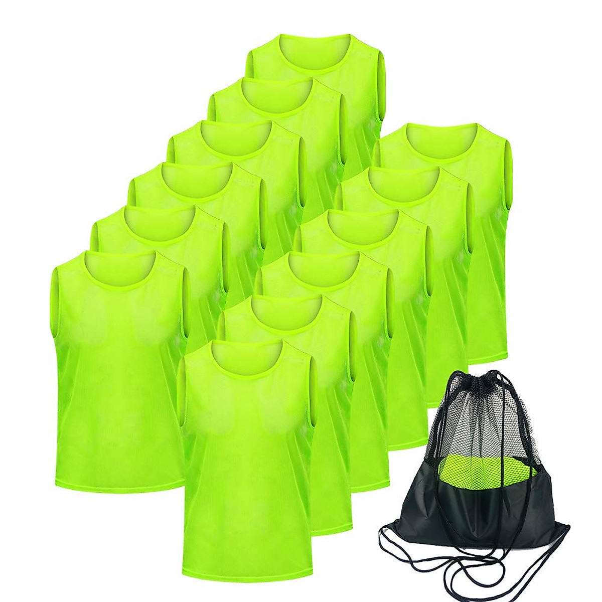 Antoyo Pinnies Soccer pinnies for Soccer Mesh Basketball Jerseys Green-XL