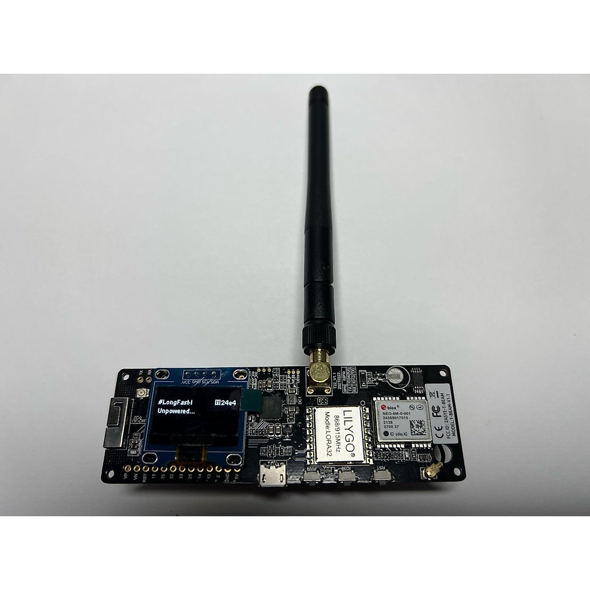 TTGO Meshtastic T-Beam V1.1 CH9102F CHIP ESP32 915Mhz WiFi Bluetooth ESP32 GPS NEO-6M SMA 18650 Battery Holder with OLED (915Mhz OLED)