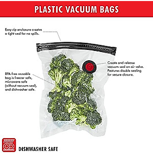 ZWILLING Fresh & Save Vacuum Sealer Machine 6-pc Starter Set, Airtight Food Storage Container, Reusable Sous Vide Bags, Meal Prep, BPA Free