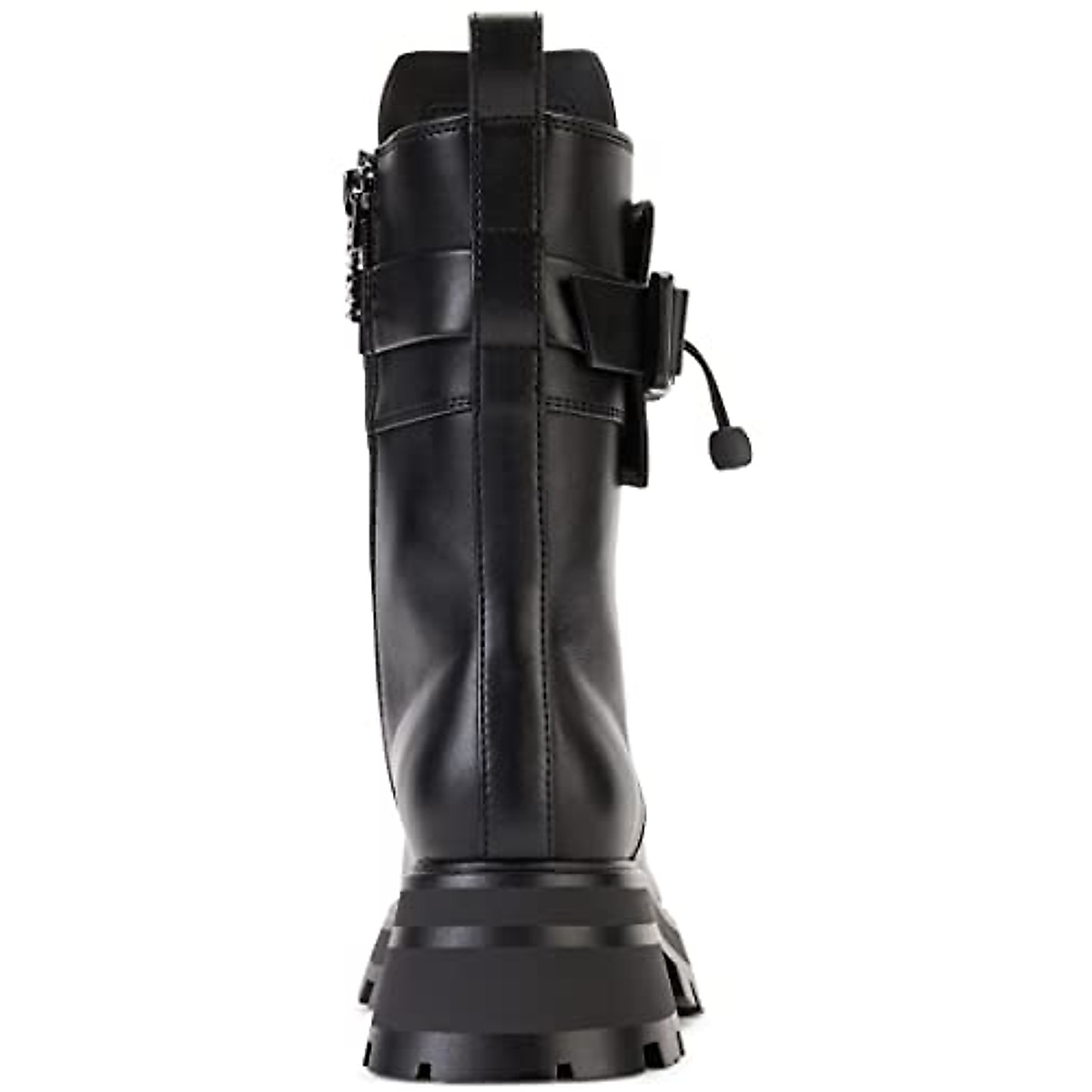 DKNY Women's Sava Lace Up Buckled Combat Boot Fashion, Black, 6