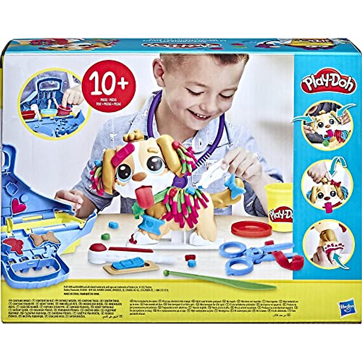 Play-Doh Care 'n Carry Vet Playset for Kids 3 Years and Up with Toy Dog, Storage, 10 Tools, and 5 Modeling Compound Colors, Non-Toxic