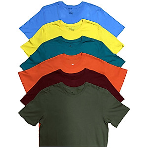 BILLIONHATS 12 Pack Plus Size Men's Cotton T-Shirt Bulk Big & Tall Short Sleeve Lightweight Premium Fitted Classic Tees, Size Medium