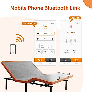 ESHINE Adjustable Bed Frame King - Ergonomic Electric Bed Base, Foot & Head Incline, APP Control, Wireless Remote, Zero Gravity, Anti-Snore, King, 2000 Series