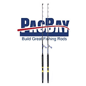 Xcaliber Marine Pair (2) Tournament Series 15-30lb Saltwater Trolling Rod w/Pac Bay Guides (Blue & Silver)