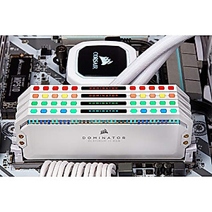 Corsair Dominator Platinum RGB 32GB (4x8GB) DDR4 3200 (PC4-25600) C16 1.35V Desktop Memory - White