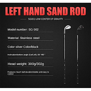 56/60Degree Left Handed Golf Sand Wedge, Men Women Golf Clubs Wedges, Lefthand Golf Pitching Chipping Wedge (Black,56D)