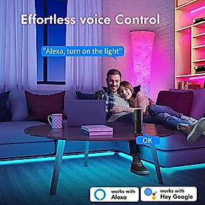 AKT LIGHTING Smart Floor Lamp, RGB Color Changing LED Lamp, App Control Modern Floor Lamp with DIY Mode and Music Sync, Standing Lamp with White Fabric Shade for Living Room, Bedroom and Play Room