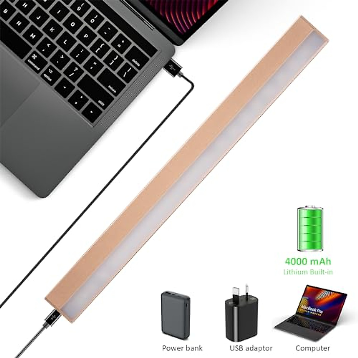 MIOBLUE Wireless Picture Lights with Remote, Recgargeable Battery Painting Light Display Lamp with 3 Lighting Modes, Dimmable Dartboard Light with Timer for Frame Portrait Art, Metal Body