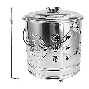 HANABASS Burning Fire Bowl Burn Barrel Incinerator Cage 1 Set Incinerator Fireplace Bucket Outdoor fire Pit fire Pit Bowl Burn Barrel with Burn Barrel Burn Barrel Barrel Fire Pit Cage Beach Fire Pit