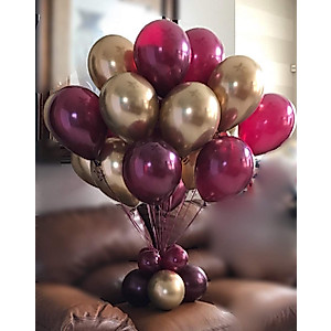 Maylai 50 Pack Burgundy Balloons 12 Inch(Thicken 3.2g/pc), Wine Red Ballons Round Helium Pearlized Balloons Maroon Balloons for Wedding Birthday Christmas Party Decoration (Burgundy)
