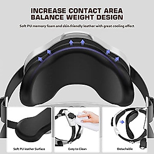 Head Strap for Meta/Oculus Quest 2 Accessories, Adjustable Replacement for Quest 2 Elite Straps, Enhanced Support & Gaming Immersion & Balance Weight Design in VR for Adults & Kids, Gift for Father