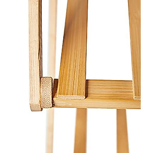 Qmkmyy Foldable Bamboo Shoe Racks 3 Tiers for Entryway Multi Tier Shoe Organizer Rack Multifunctional Storage Free Standing Shelf