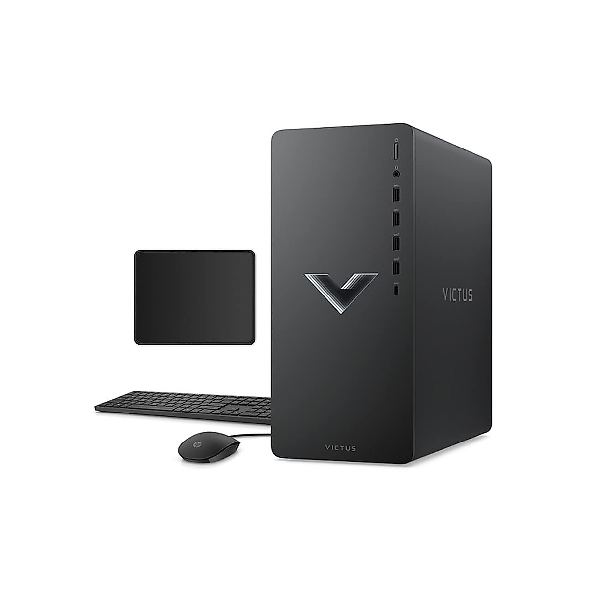 HP Gaming Premium Desktop | AMD Ryzen 7 5700G(Beat i7-1255U) | 32GB RAM | 1TB SSD+2TB HDD | AMD Radeon RX 6600XT | Windows 11 Home | Black | with Mouse Pad Bundle