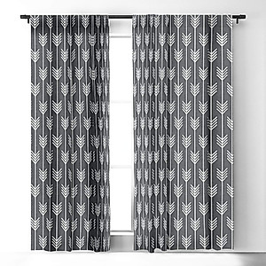 Deny Designs - 57458-bowc01 Holli Zollinger Arrows Grey Blackout Window Curtain, 50" x 84"