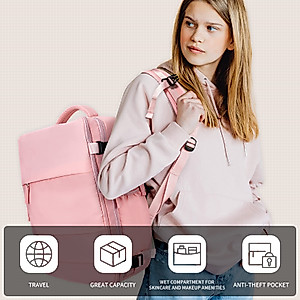 Travel Backpack for Weekend Trip, Travel Backpack for Women with Wet Compartment for skincare and makeup amenities, Large Backpack with Shoe Compartment for Airline Approved