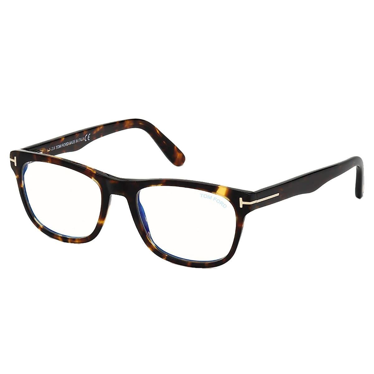 Eyeglasses Tom Ford FT 5662 -B 056 Shiny Vintage Havana/Blue Block Lenses, 54-18-145