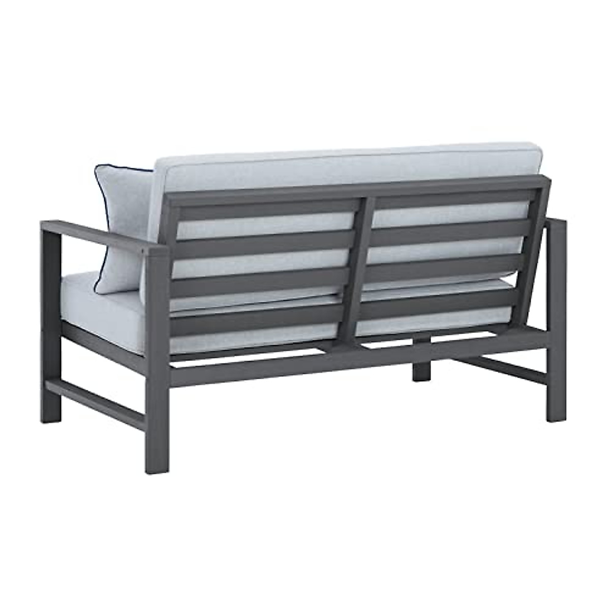 Signature Design by Ashley Fynnegan Outdoor Loveseat with Table, Gray
