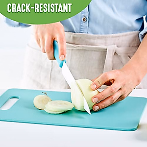 GreenLife 2 Piece Cutting Board Kitchen Set, Dishwasher Safe, Extra Durable, Turquoise, 13.6 x 9.5 x 0.4 inches