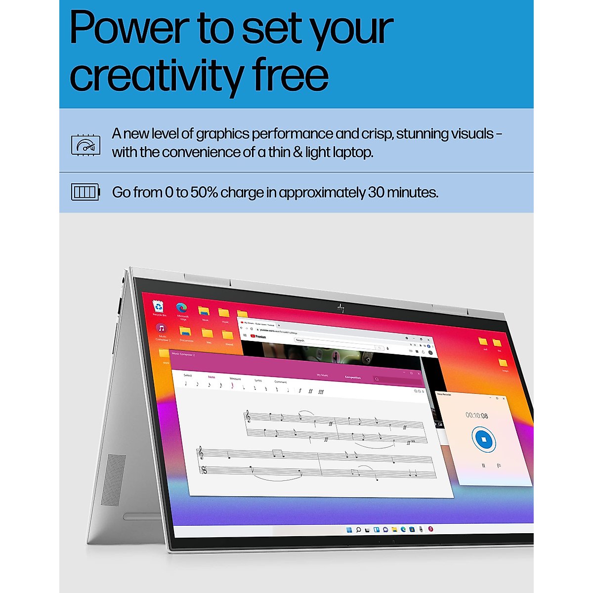HP Envy 2-in-1 15.6" Touch Screen Laptop | Intel Core i7-1260P Processor | Intel Iris Xe Graphics | 32GB RAM | 1024GB SSD | Backlit Keyboard | Fingerprint | Windows 11 Pro | Bundle with Stylus Pen