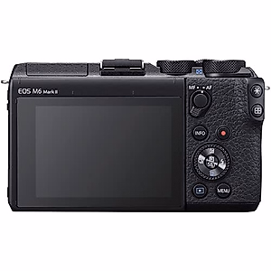 Canon EOS M6 Mark II Mirrorless Digital Camera (Black) with 15-45mm Lens and EVF-DC2 Viewfinder + Canon Shoulder Bag + 128GB Sandisk Memory Card + Grip Steady Tripod + Lens Tulip Hood & More.