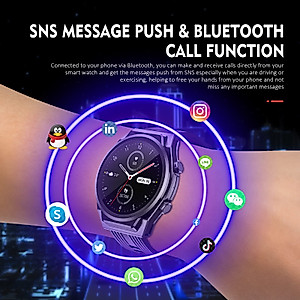 Smart Watch for Men, 1.6-inch Extra Large Screen 60 Days Standby Round Touch IP67 Waterproof Watch with Heart Rate Sleep Monitor Bluetooth Call Message Sports for Android iOS