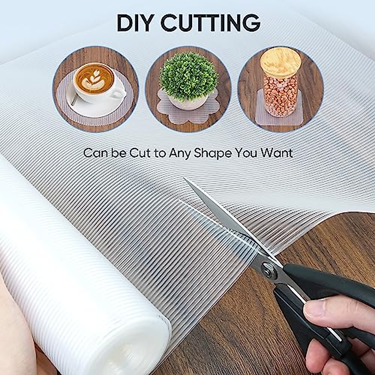 BALEINE Shelf Liner Drawer Liner, 12 in x 20 Ft BPA Free Cabinet Liner Non-Toxic Non-Slip Washable Oil Resistant Kitchen Liners (12''x20', 1 Roll)