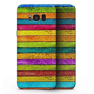 Design Skinz Design Skinz Neon Wood Planks Full-Body Wrap Decal Skin-Kit for The Galaxy S9
