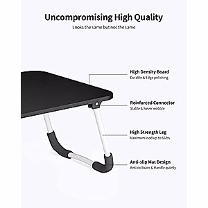 Ruxury Folding Lap Desk Laptop Stand Bed Desk Table Tray, Breakfast Serving Tray, Portable & Lightweight Mini Table, Lap Tablet Desk for Sofa Couch Floor - Black