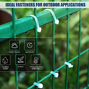 Cable Zip Ties 10 Inch, 200Pcs Industrial Nylon Zip Ties | Heavy Duty Self Locking Wire Tie Wraps with 50 lbs Tensile Strength, Heat Resistant for Home Office Garage Multiple Use - White