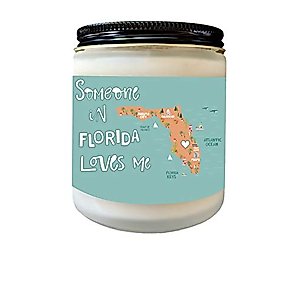 Someone from Florida Loves Me Candle Long Distance Gift LDR Gift Florida State Holiday Gift