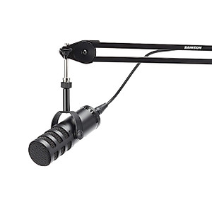 Samson Q9U XLR/USB Dynamic Broadcast Microphone Bundle with Pop Filter and Broadcast/Webcast Boom Arm with XLR Cable
