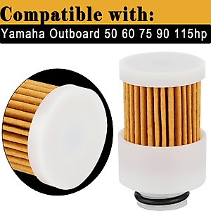 2 Pack 68V-24563-00-00 Fuel Filter Yamaha 50HP 60HP 75HP 90HP 115HP 4 Stroke Outboard Replaces Sierra 18-7979 Mercury 881540 filter 3 Microscopic OE Filtration Rating