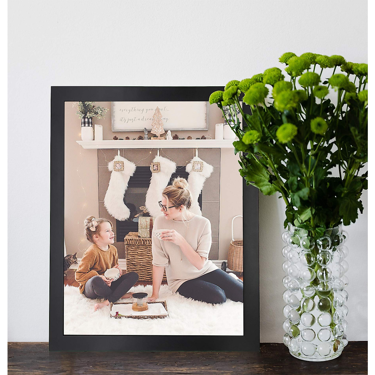 Golden State Art, 16x20 Black Picture Frame Made of Solid Wood & Tempered Glass (1 Pack)