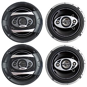 4 New BOSS Audio P65.4C 6.5" 4-Way 400W Car Audio Coaxial Speakers Stereo P654C