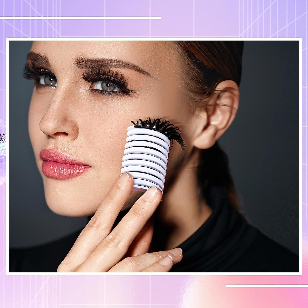 60 Pieces Self Adhesive Lashes Strips for Fake Eyelashes, Reusable False Lashes, No Glue or Eyeliner Needed, Suitable for Most Strip False Eyelashes