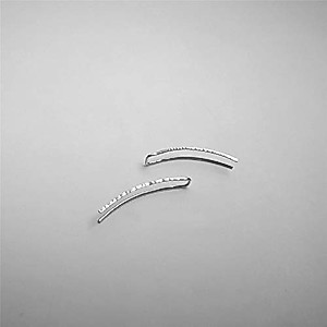 Rainify Silver Climber Earring, Handcrafted Hammered Ear Crawler, Sterling Silver Earrings