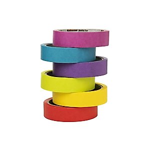 Scotch Colored Masking Tape, 6 Rolls, Great for Teacher Supplies and School Supplies, Craft Supplies & Materials (3437-6-P2)