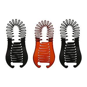 FRCOLOR 6pcs Plastic Banana Vertical Clip Lady Tools Hair Barrettes for Girls Hair Ponytail Extensions Flat Hair Accessories for Women Wedding Hair Grip Clips Banana Hair Comb Banana Clips