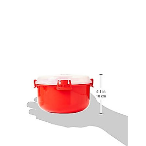 Sistema Microwave Cookware Bowl, Round, 30.9 Ounce/ 3.8 Cup, Red