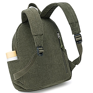 Bluboon Girls Mini Backpack Women Small Backpack Purse Teens Cute Casual School Bookbag(Corduroy Army Green)
