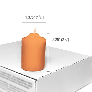 Orange Pumpkin Scented Votive Candles - 15 Hour Long Burn Time - Textured Finish - Box of 20