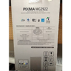 Canon PIXMA MG2922 Wireless All-in-One Inkjet Printer, 4800 x 600 dpi - Blue Finish