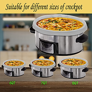 2 Pack Silicone Slow Cooker Liners Fits for 7-8 QT Crockpot, Reusable Silicone Crockpot Liner, Reusable Leakproof, Easy Clean (Pink+Gray) Bags, BPA Free and Dishwasher Safe