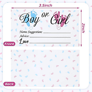 50 Pieces Gender Reveal Party Voting Cards, Boy or Girl Vote Gender Reveal Game Cards for Baby Shower Party Supplies, Blue and Pink, 3.5 x 2 Inches