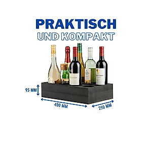SCHAUMEX® - Foam Bottle Holder - Special Foam for Camping, Caravans, Motorhomes and Boats - Made in Germany - Space for 8 Bottles/Drinks
