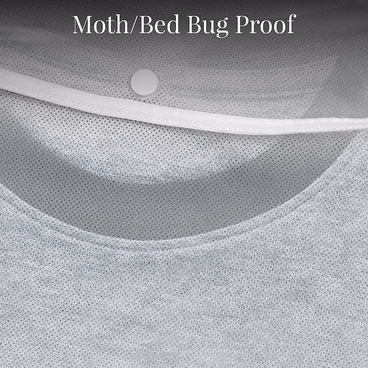 The Clothing Doctor Breathable Cashmere Sweater Storage Bag, Convenient Snap With Flap Closure, Clear Window For Easy Identification, 12.6"x16.2", Pack Of 6, White