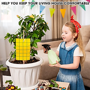 200 Pcs Dual Side Sticky Fruit Fly Trap with Tie, Yellow Sticky Traps for Gnats, 3 * 5 Inch Plant Sticky Trap for Flying Insect Fungus Bugs Sticky Catcher Trap, Sticky Trap for Indoor Outdoor