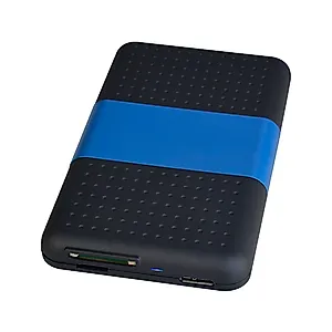 Siig JU-SA0S12-S1 USB 3.0 to SATA Hard Drive with SD Reader, Storage Enclosure, SATA 6Gb/S, USB 3.0, Black/Blue