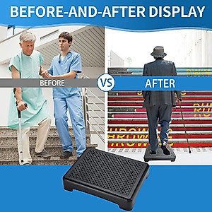 Stepping Stool for Adults & Seniors, Heavy Duty Portable One Step Stool Anti Slip Mobility Daily Aids Indoor/Outdoor Wide Safety Platform for Stairs/Kitchen/Bed/SUV Cars, Black